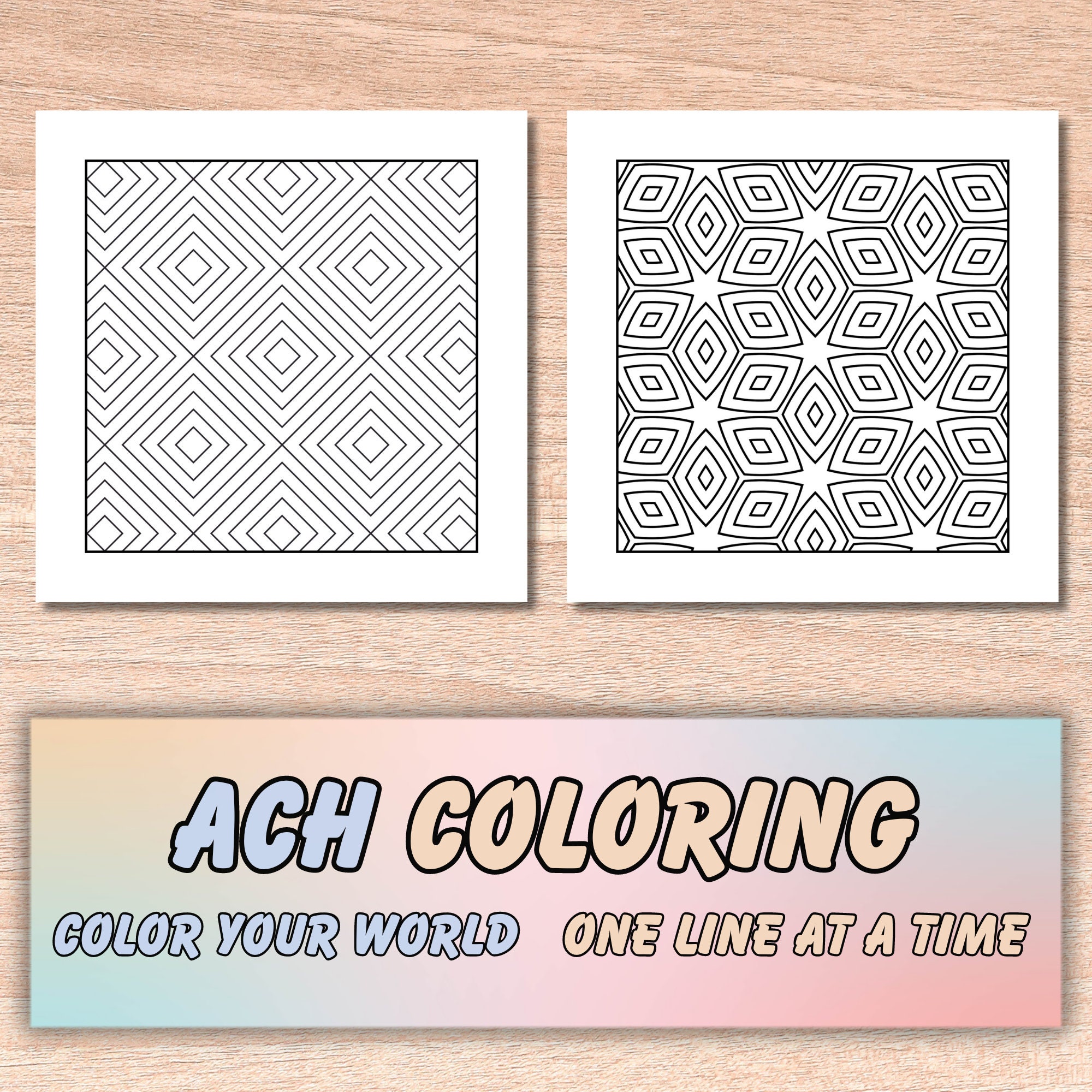 Mindful Patterns Coloring Book 2 Easy Patterns Coloring Page, Geometric ...