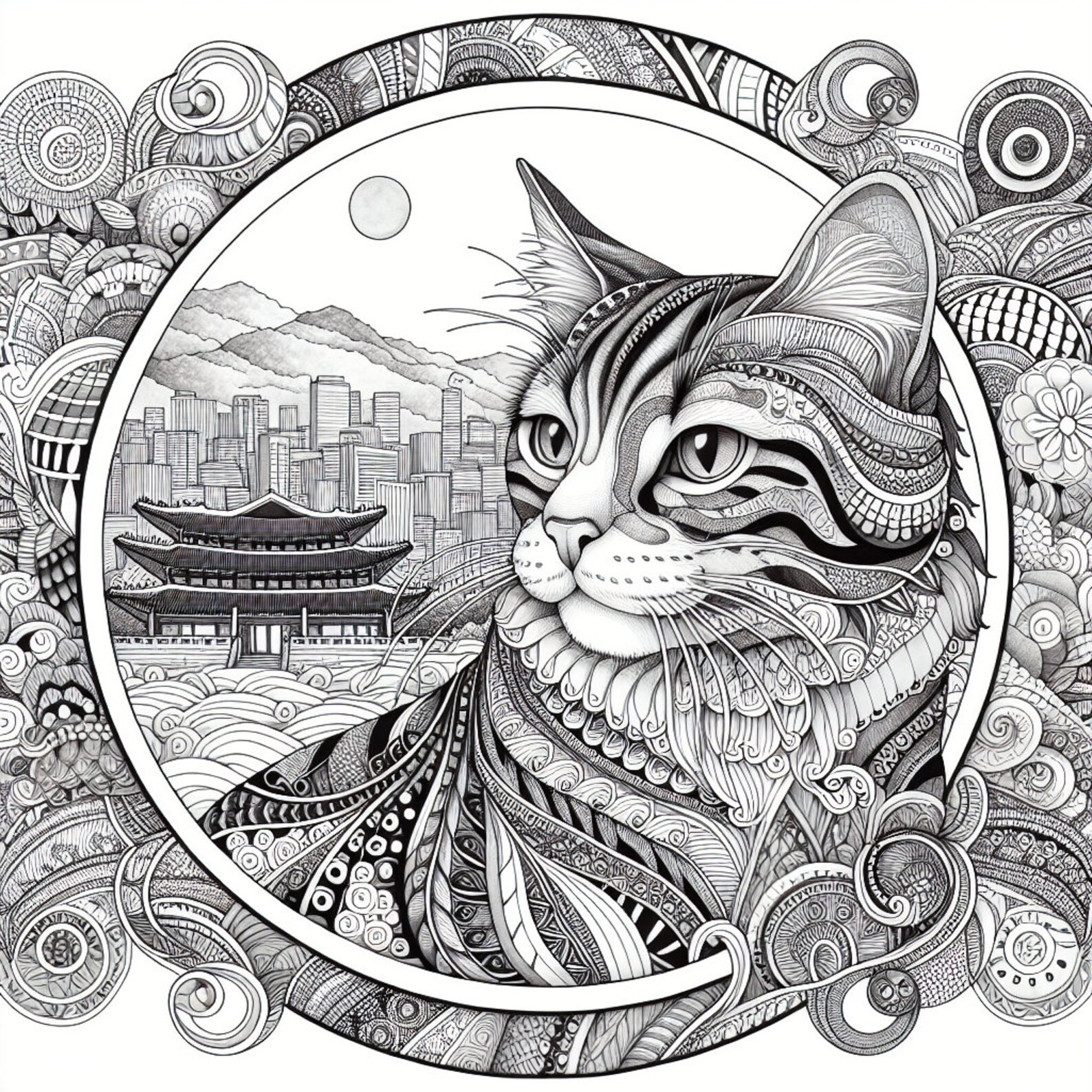 Cats Around the World Coloring Book | Cat Colouring Page, Instant ...