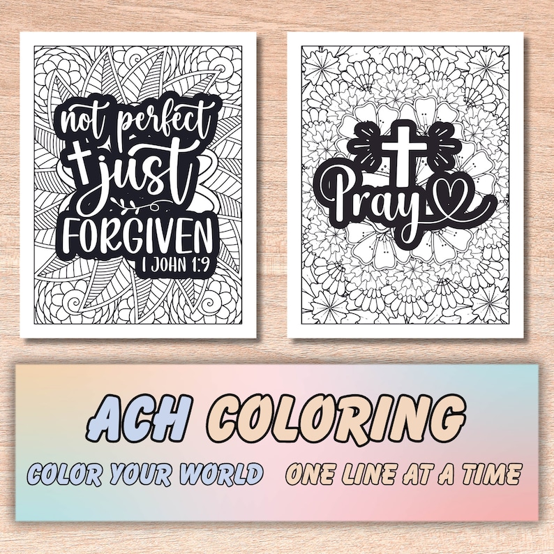 Christian Quotes Coloring Book: 100 Bible Verse Pages (digital Download ...