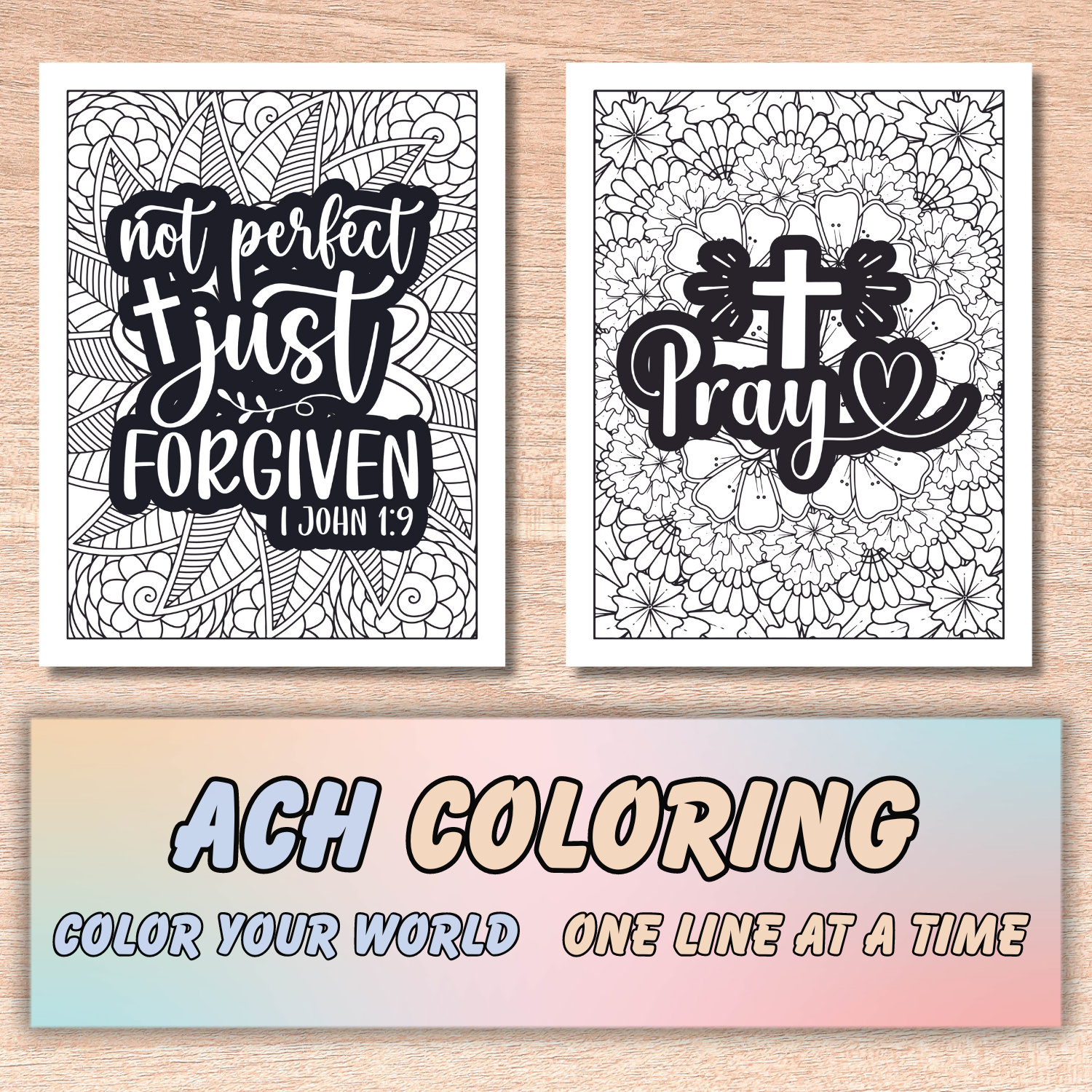 100 Christian Quotes Coloring Book Bible Verse Coloring Pages, Faith ...