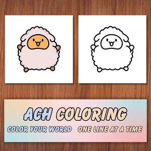 Cute & Kawaii Coloring Book | Bold and Easy Coloring Page, Cute Digital ...