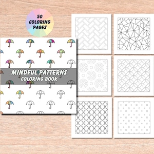 Mindful Patterns Coloring Book Geometric Coloring Page, Floral ...