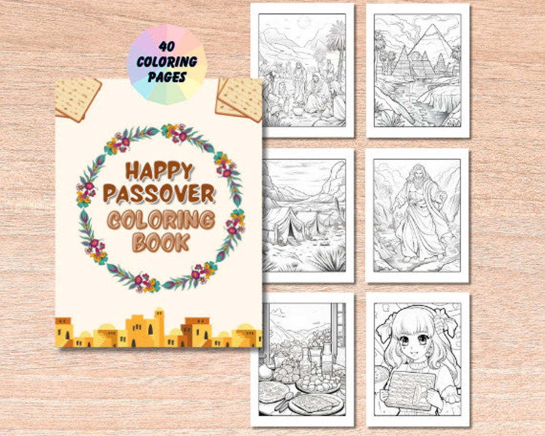 Passover Coloring Book | Jewish Gifts, Pesah Coloring Page, Printable ...