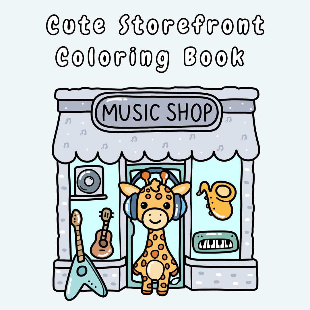 Cute Storefront Coloring Book | 40 Bold Pages (digital Download) - Etsy