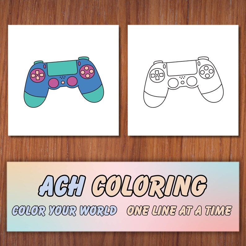 Retro Game Coloring Book Game Console Coloring Page, Video Game Digital ...