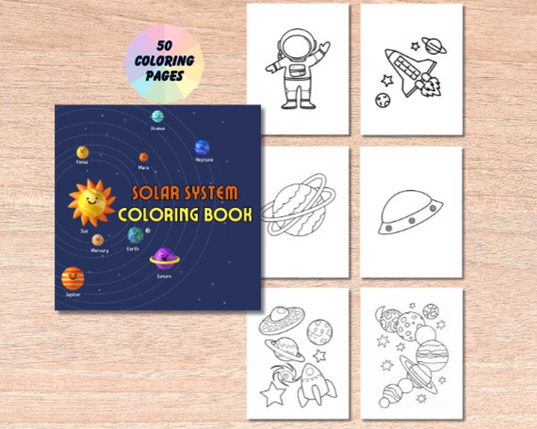 Solar System Coloring Book Planets Coloring Page, Outer Space Printable ...