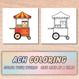 Street Market Coloring Book | Mini Booth Coloring Pages, Storefront ...