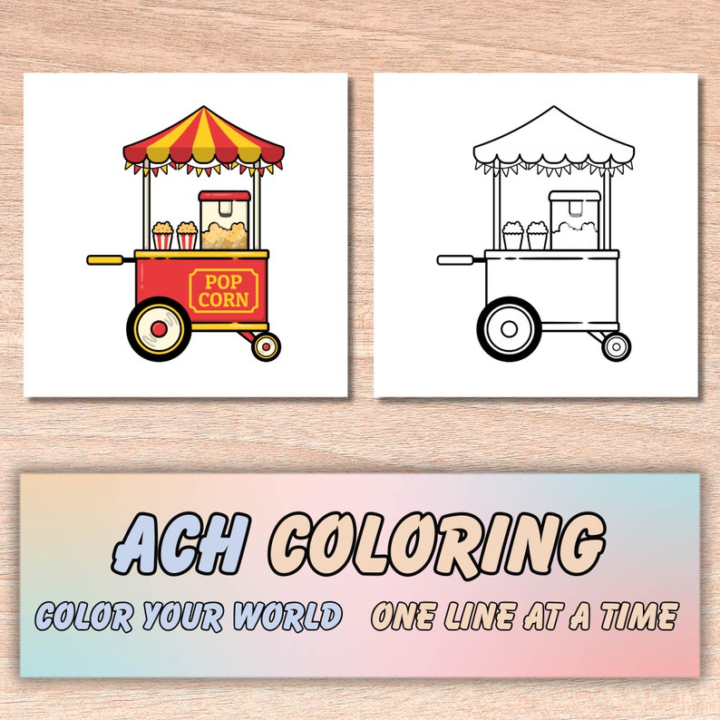 Street Market Coloring Book | Mini Booth Coloring Pages, Storefront ...