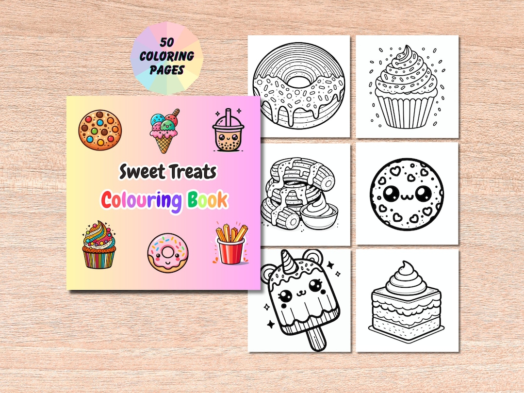 Sweet Treats Coloring Book | Sweets Coloring Pages, Dessert Printable ...