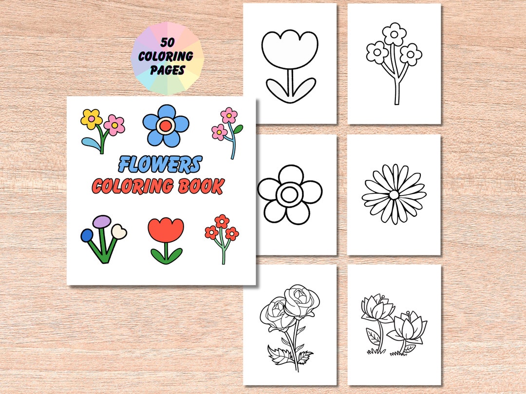 Flower Coloring Book | Bold & Easy, Floral Coloring Page, Bloom ...