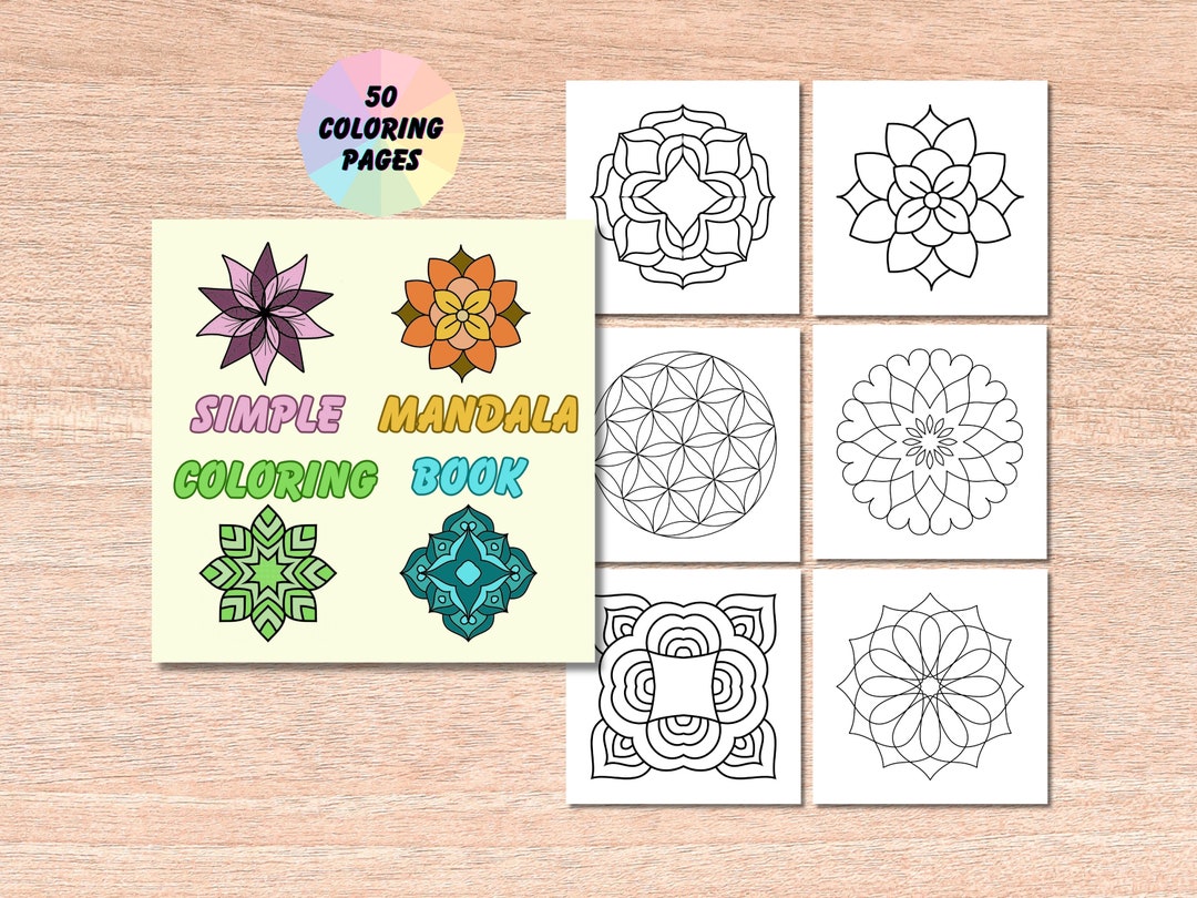Simple Mandala Coloring Book | Mandala Coloring Pages, Bold & Easy ...