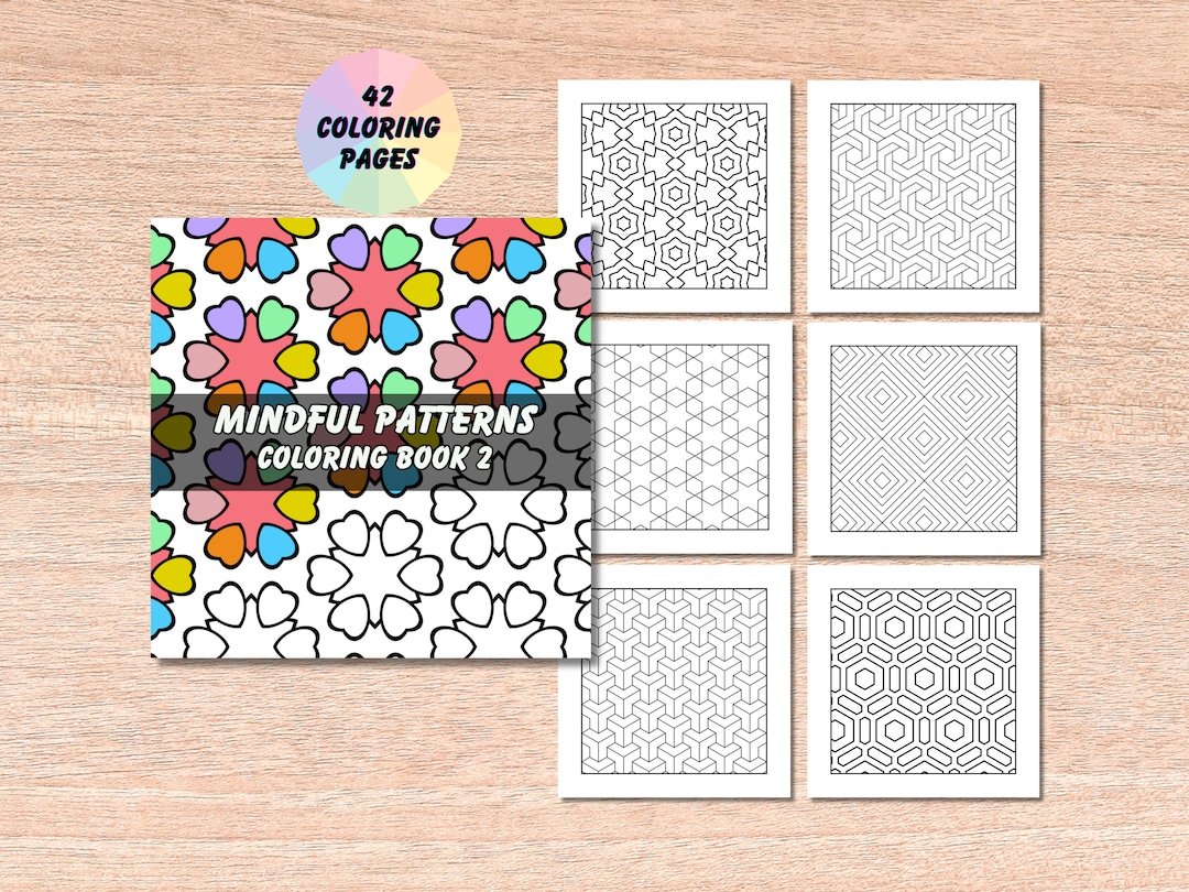 Mindful Patterns Coloring Book 2 | Easy Patterns Coloring Page ...
