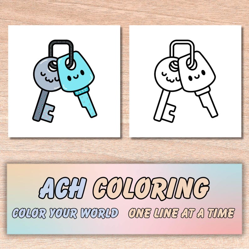 Cute & Kawaii Coloring Book | Bold and Easy Coloring Page, Cute Digital ...