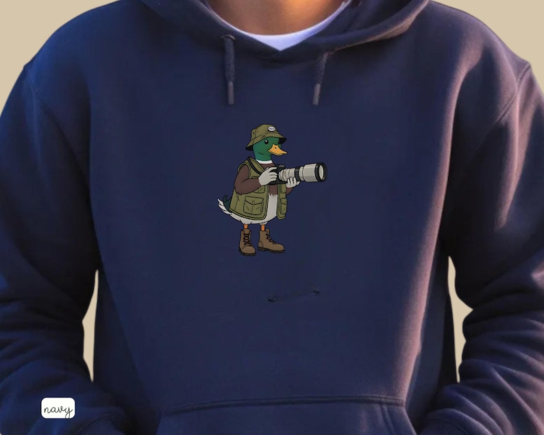 Duck Photographer Hoodie, Funny Bird Lover Camera Gift, Wildlife Humor ...