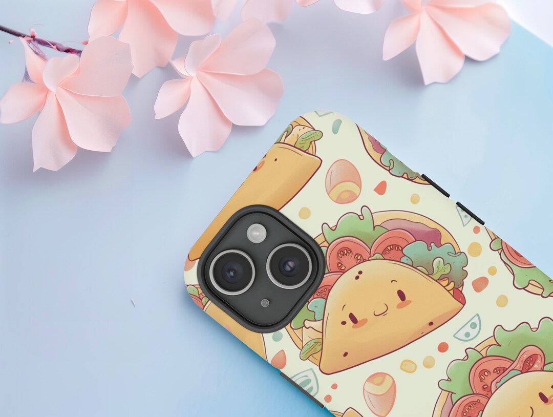 Happy Taco, Cute Smiling Taco Tough Phone Case | iPhone 15-8/X/XR/XS/11 ...