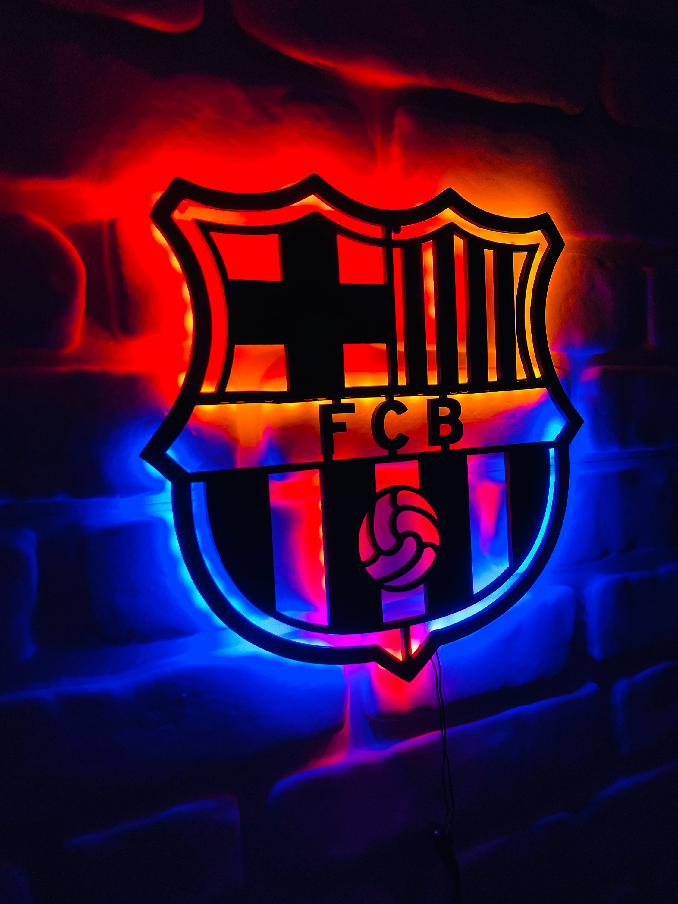 Letrero LED con logotipo del FC Barcelona, decoración artística de ...
