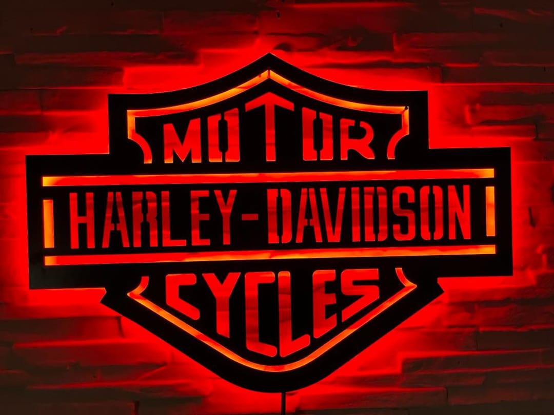 Harley Davidson Motorcycles LED Sign, Perfect for Man Caves and Garages ...