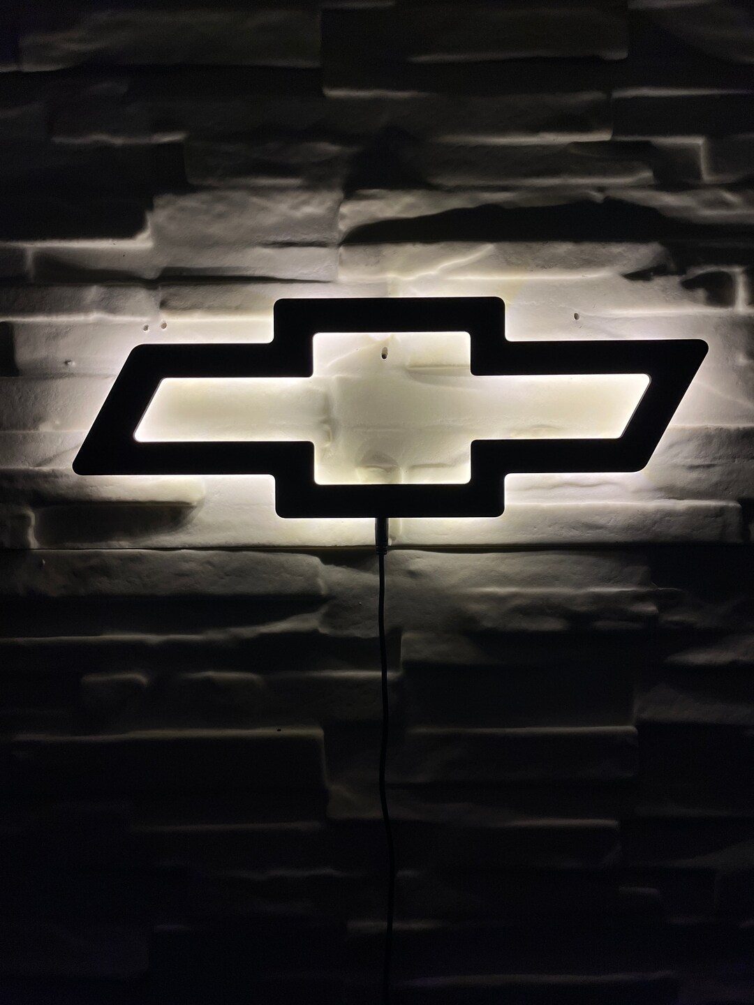 Chevrolet Logo LED Sign, Luxury Car Emblem Backlit Wall Art, Exquisite ...