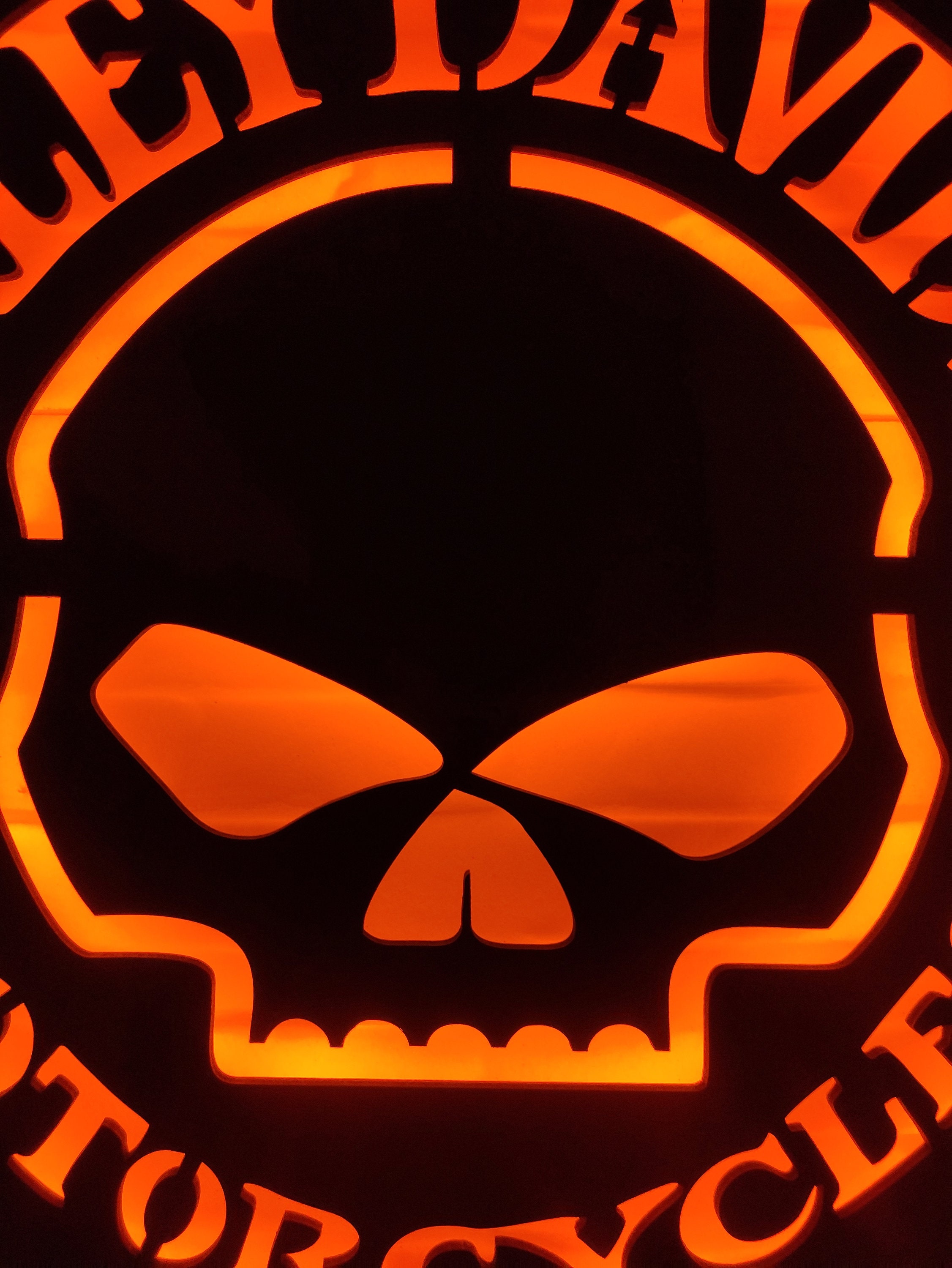 Harley Davidson Skull Logo Sign, Perfect for Man Caves and Garages ...