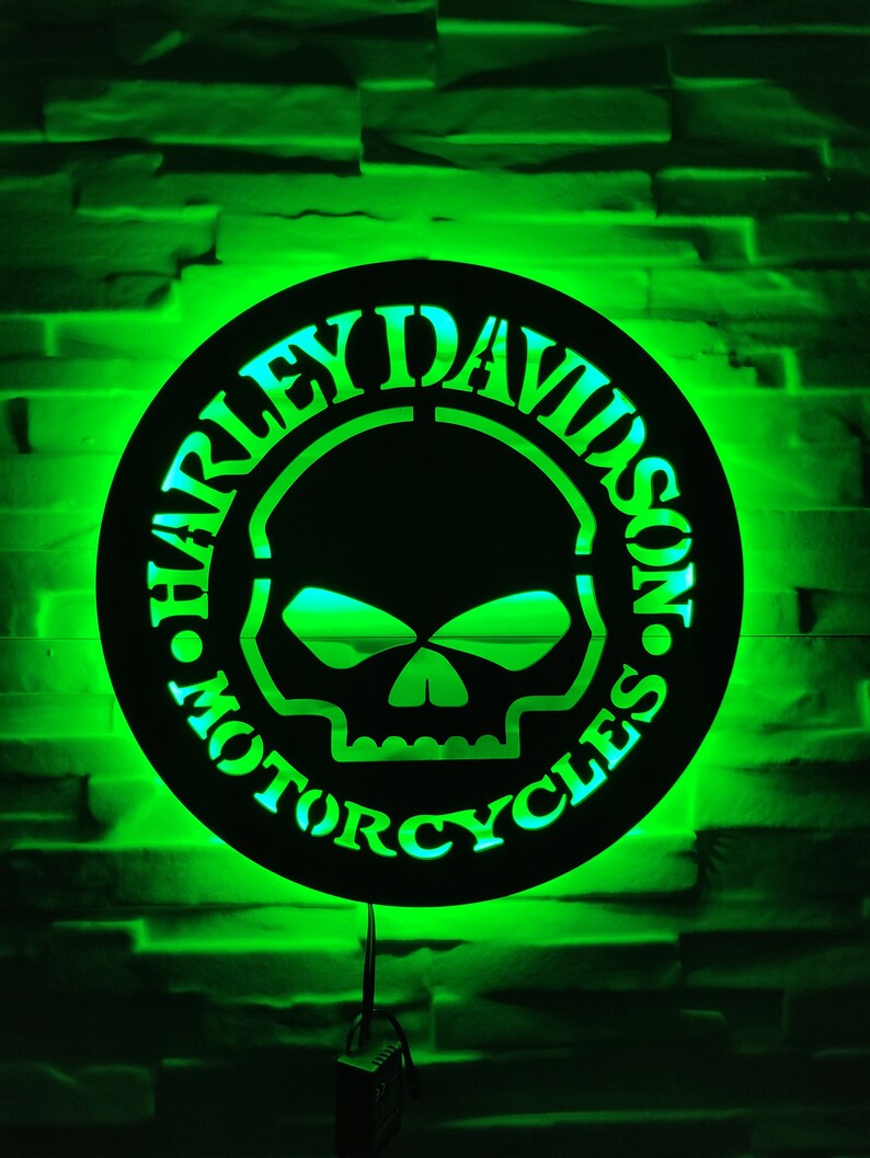 Harley Davidson Skull Logo Sign, Perfect for Man Caves and Garages ...
