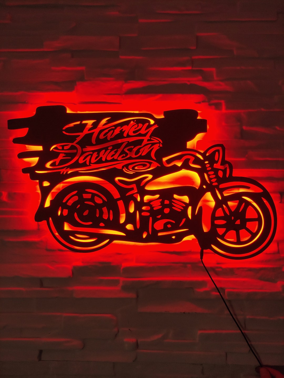 Harley Davidson Motorcycles LED Sign, Perfect for Man Caves and Garages ...