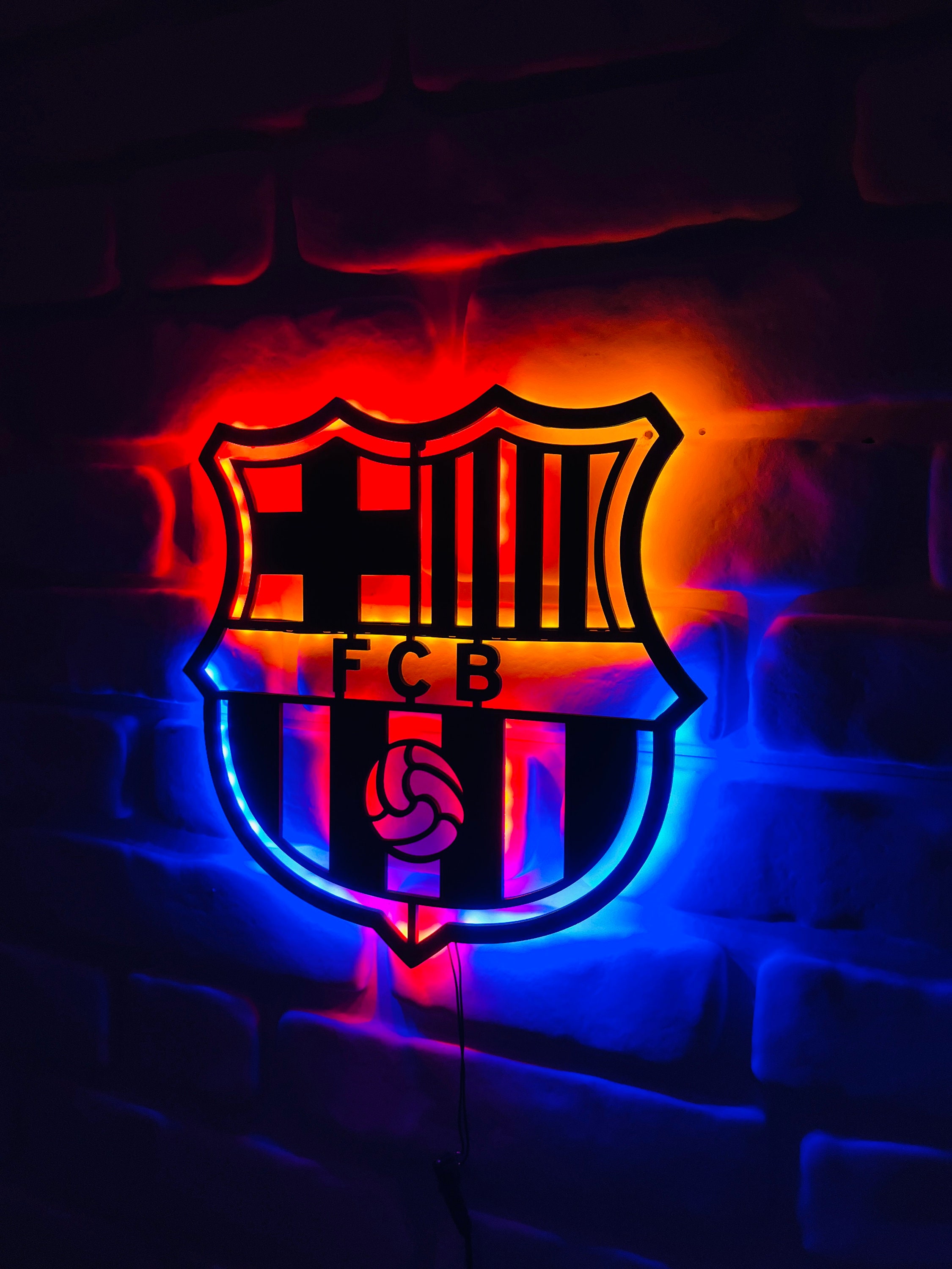 FC Barcelona Logo LED Sign Football Team Logo Wall Art Decor Blaugrana ...