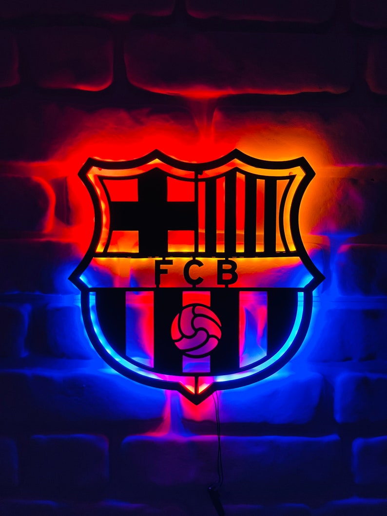 FC Barcelona Logo LED Sign Football Team Logo Wall Art Decor Blaugrana ...