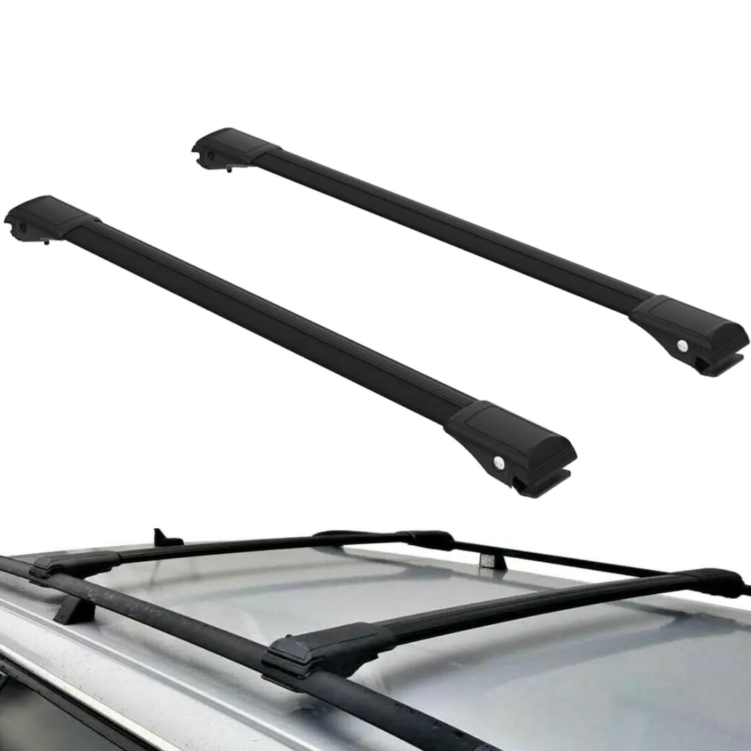 Roof Rack Rails Lugagge Carrier Cross Bars Black Color Crossbar System ...
