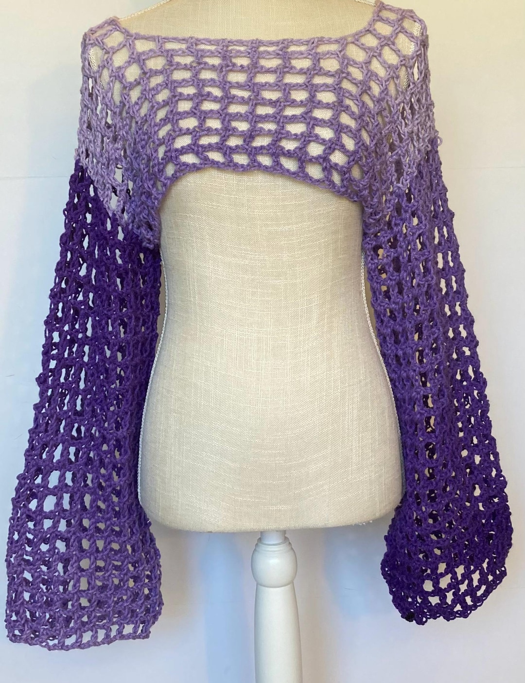 Purple Crochet Shrug - Etsy