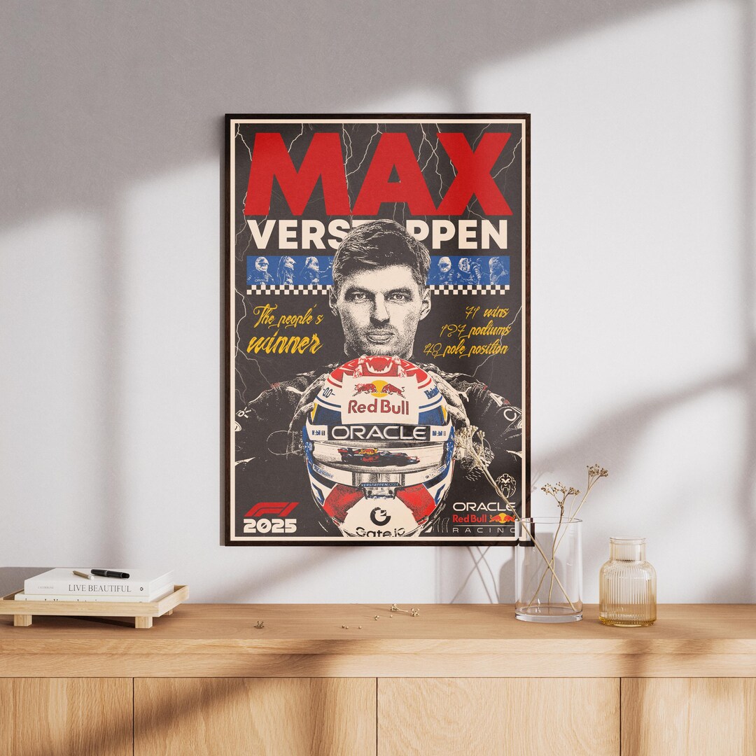 Max Verstappen Poster, Max Verstappen 2025, F1 Poster, Max Verstappen ...