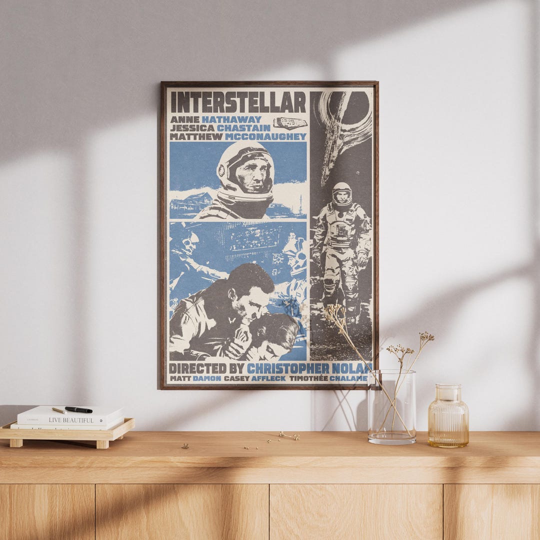 Interstellar Poster- Interstellar Poster- Christopher Nolan Poster- Interstellar Vintage Poster ...
