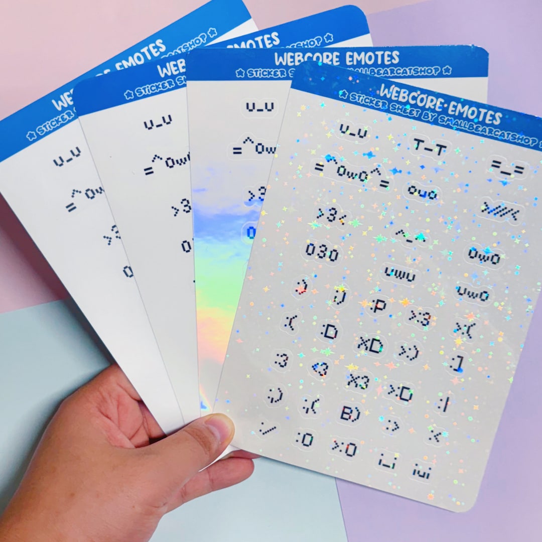 Webcore Emotes 5x7 Vinyl Sticker Sheet - Etsy