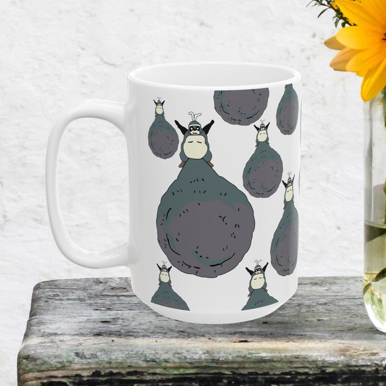 Pom Poko Anime Flying Down Tanuki Raccoon Dog Coffee Mug / Gift for ...