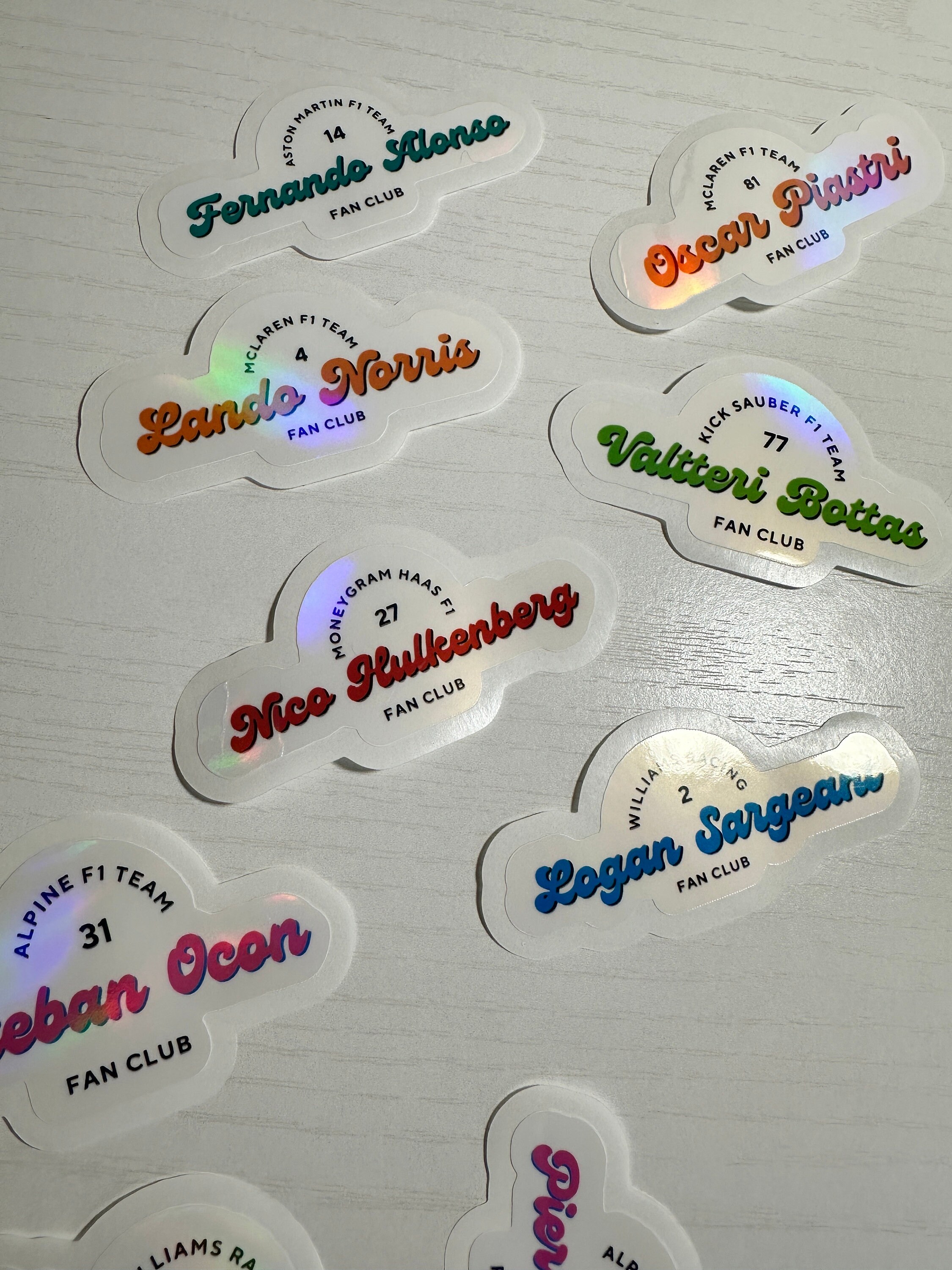 Formula 1 Driver Fan Club Sticker F1 mercedesferrarimclarenredbull ...