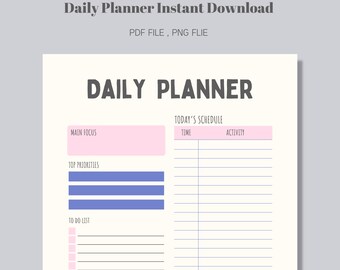 Digital Daily Planner, Portrait Digital Planner, iPad 365 Day Planner ...