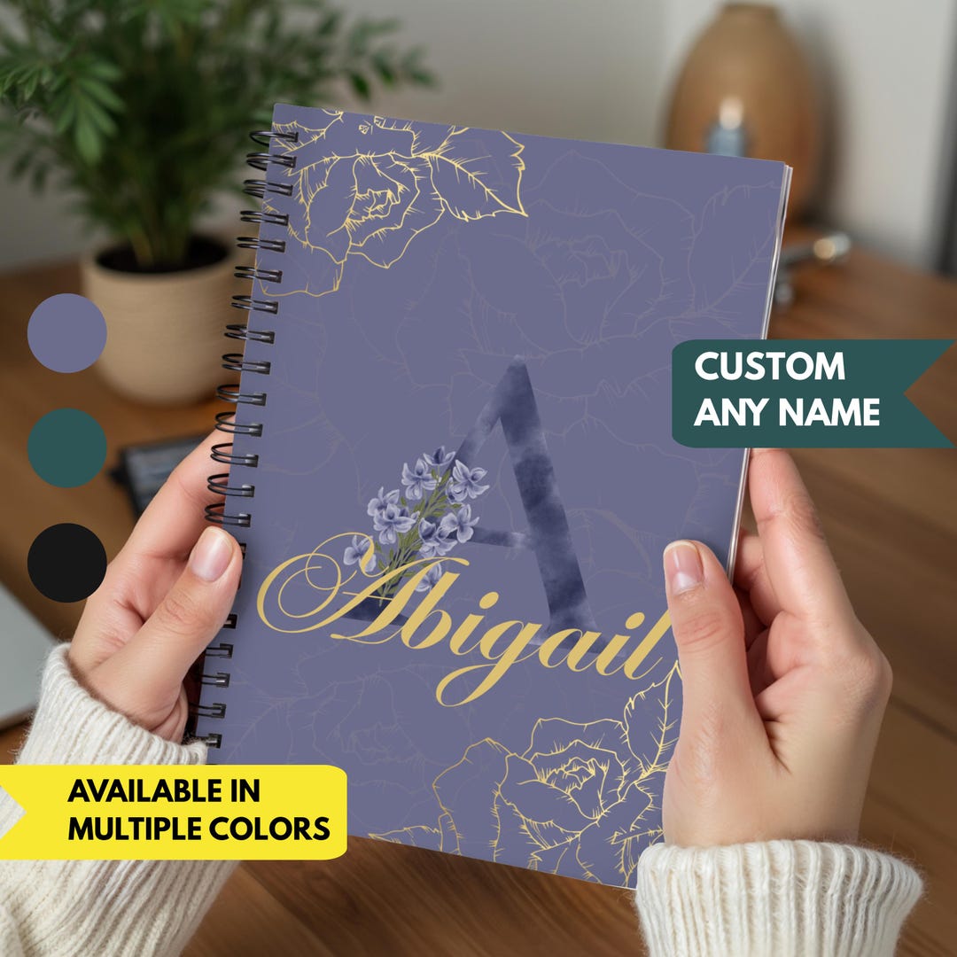 Abigail Gift Abigail Journal Monogram A Hardcover Personalized Spiral ...