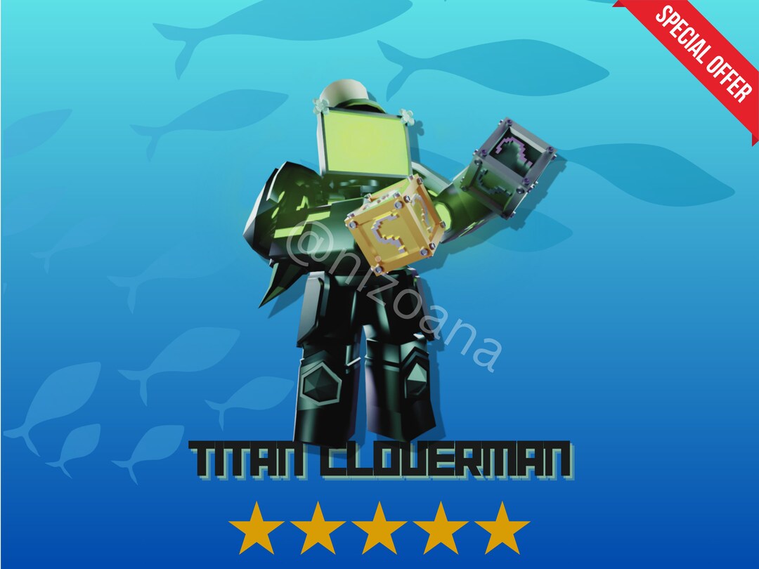 Toilet Tower Defense Titan Cloverman TTD - Etsy