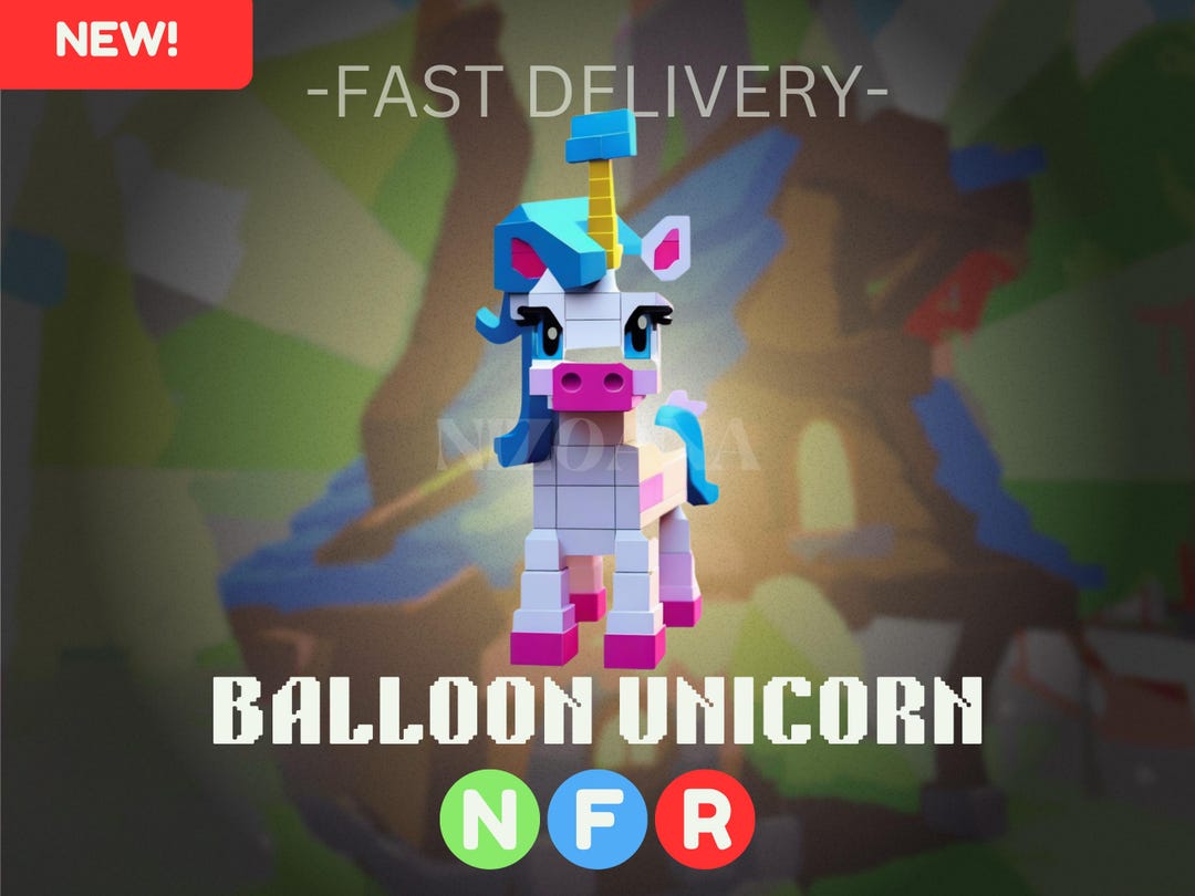 ADOPT ME NFR Balloon Unicorn - Fast Delivery! - Etsy