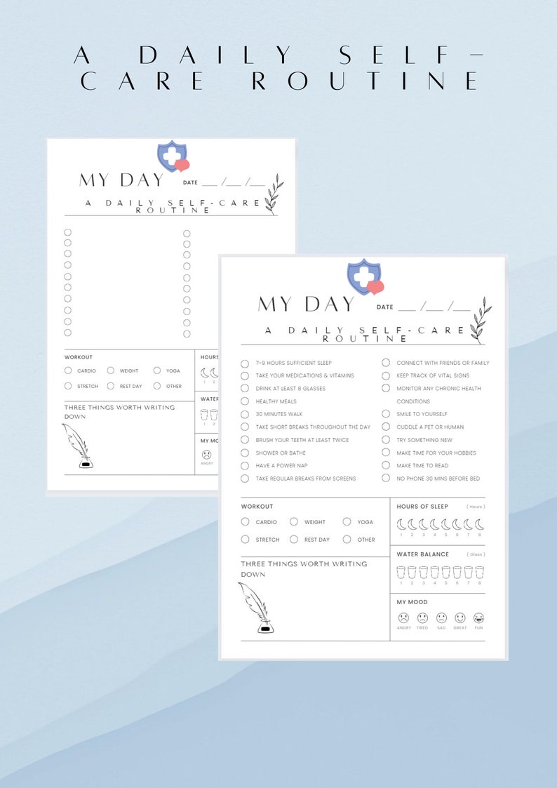 A Daily Self-care Routine or Checklist for Mental Health and Wellness ...