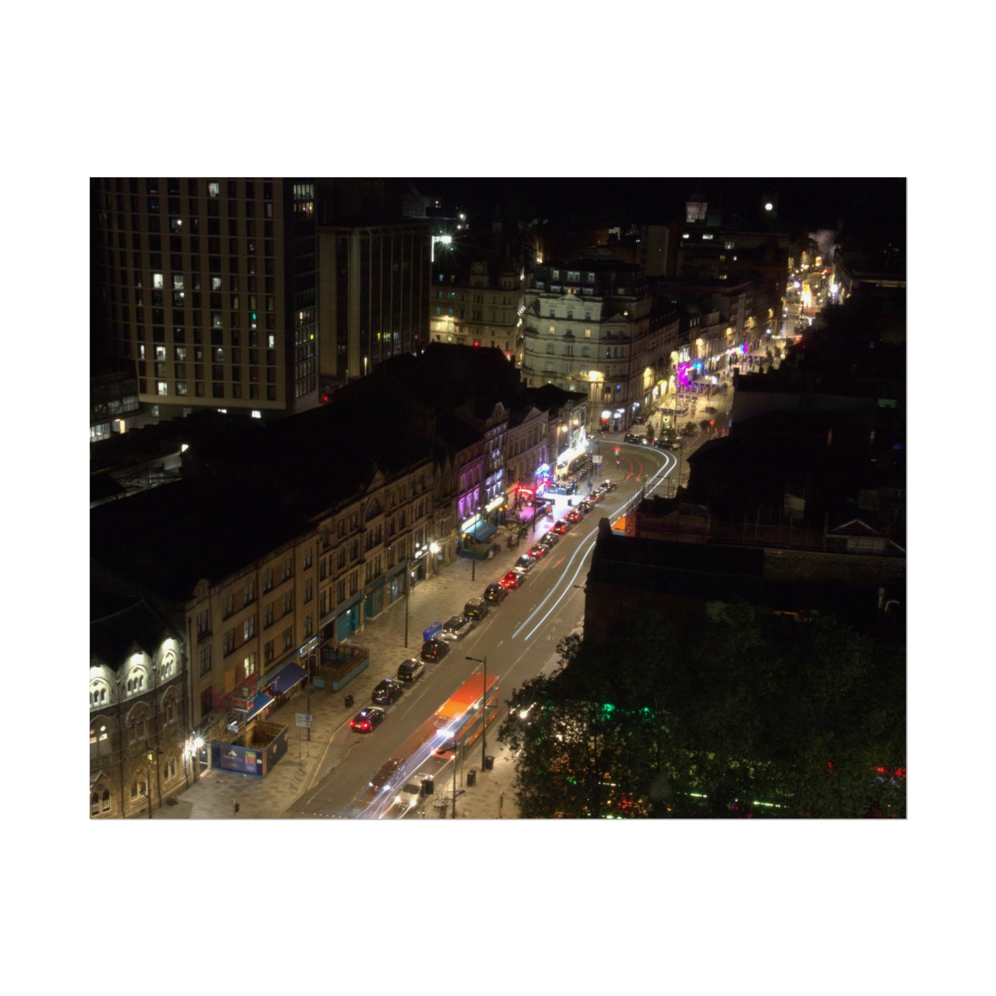 Cardiff Light Trails Rolled Poster - Etsy