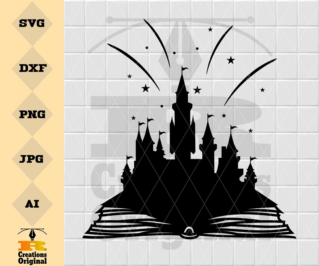 Wizard School Castle SVG: Magic Book, Wand Clipart (digital Download ...