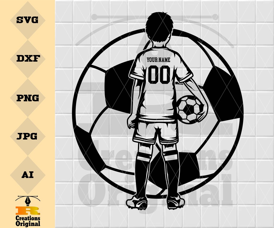 Personalized Soccer Kid Svg: Football Player Clipart (digital Download ...