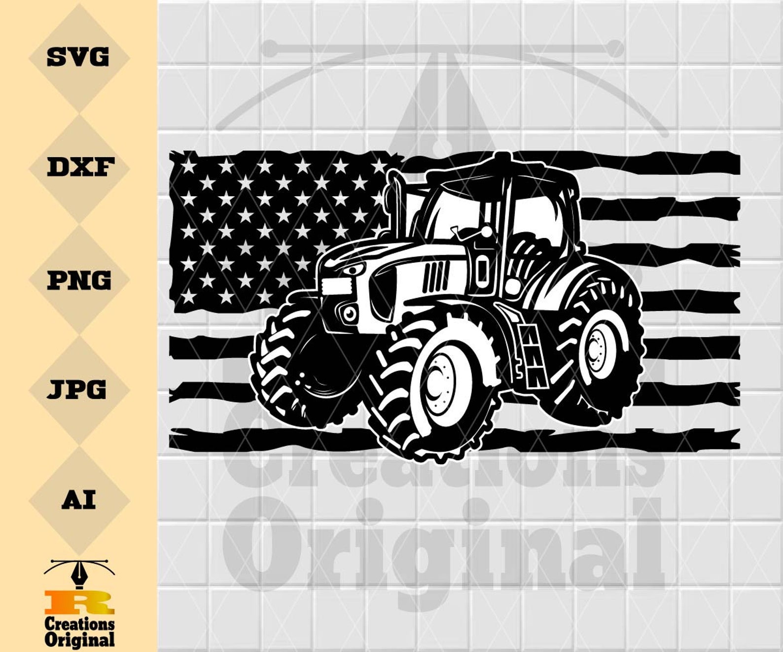 US Farm Tractor Svg US Tractor Svg Farmer Svg Farm Vehicle Svg Tractor ...