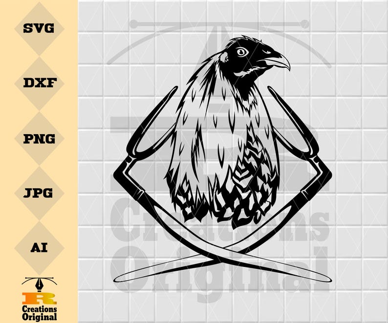 Rooster Head Silhouette: Cockfighting Blade Clipart (SVG, PNG, JPG) - Etsy