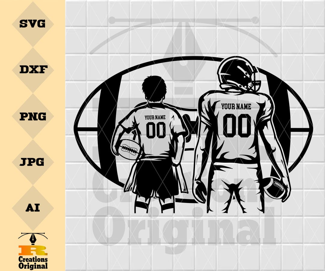 Personalized Flag Football SVG: Custom Name Shirt Design (digital ...