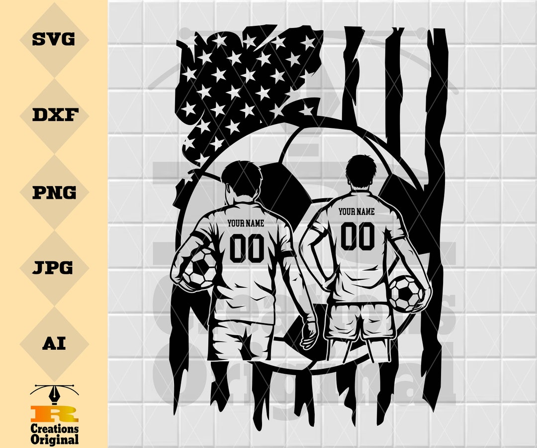 Personalized Two Soccer Boys SVG: Sport Clipart (digital Download) - Etsy