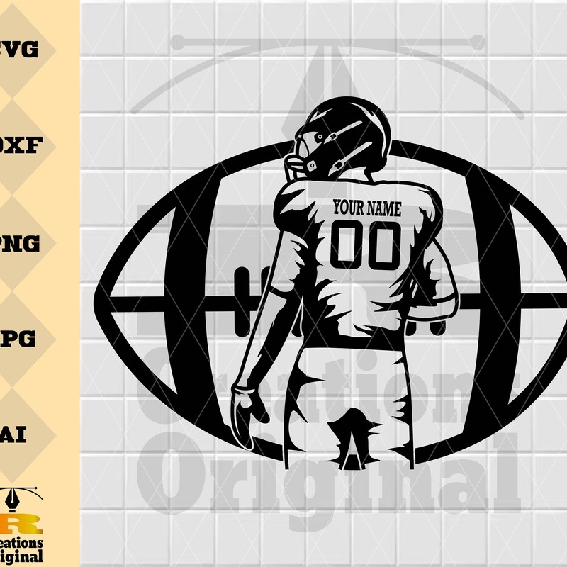 Football Player Svg - Etsy