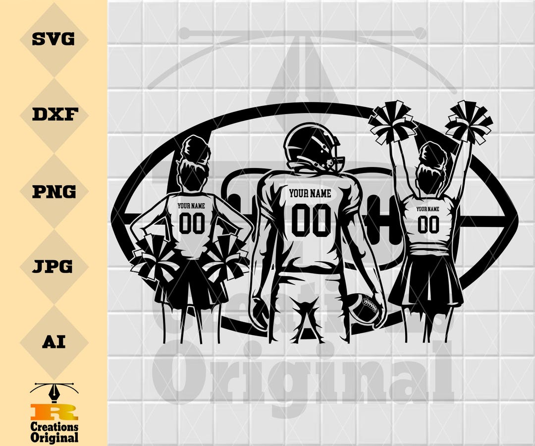 Football Name Svg | Cheerleader Svg | Football Player Svg | Cheer Dance ...