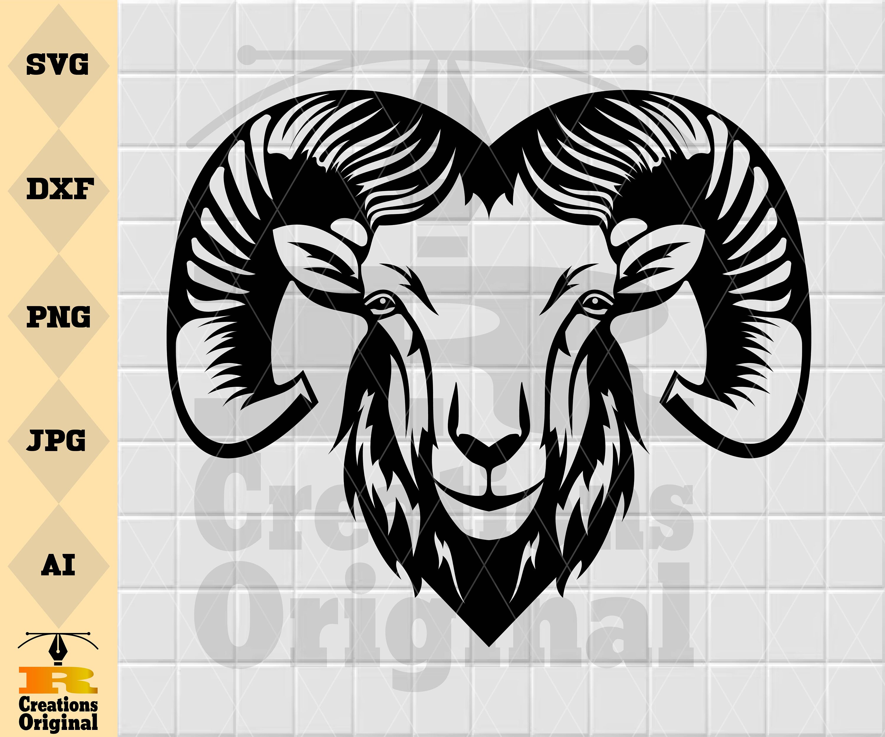 Ram Head SVG | Ram SVG | Farm Animal Decal Graphics Illustration T ...