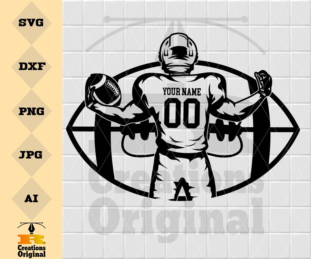Customizable Football Player Svg | Football Svg | Football Team Svg ...